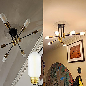 Leools E26 LED Bulb 6W Equivalent e26 led Bulb 60 Watt Warm White 2700K Frosted Glass Dimmable E26 Edison Bulb AC120V 600lm Tubular T14 LED Bulb for Pendant, Sputnik, Pack of 6.