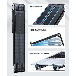 DesertWest Portable Laptop Stand, Lightweight Adjustable Laptop Stand for Desk, Ergonomic Computer Stand Foldable, Anti-Slip MacBook Pro Stand Compatible with 10" - 15.6" Laptops