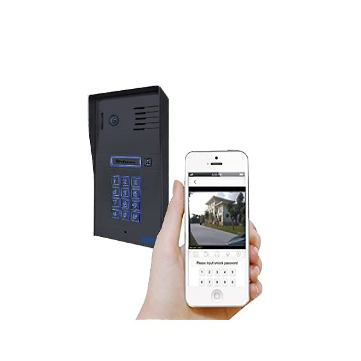 GBF Smart Video Door Phone & Doorbell Intercom System with a Smart keypad(PL963PMBL-POE)- 1080P Camera, Built in POE, Control Two Locks remotely, Timed Unlock