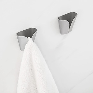 KES Kitchen Towel Hooks Self Adhesive Dish Towel Holder Hand Towel Hook Hanger Rustproof Stainless Steel Brushed Finish 2 Pack, AH7201-2-P2