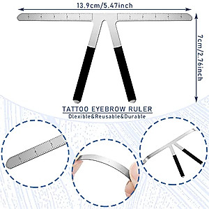 3 Pieces Eyebrow Ruler 3-Point Positioning Ruler Eyebrow Golden Ratio Caliper Microblading Grooming Stencil Shaper Permanent Eyebrow Measuring Tool DIY Ruler Kit for Student Brow Artists