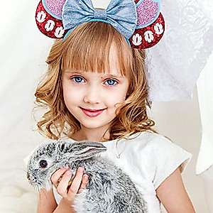 TUTKIMUS Mouse Ears for Women, Classic Sequin Headbands Suitable Amusement Park Trips Cosplay Costume Princess Decoration Party Favors