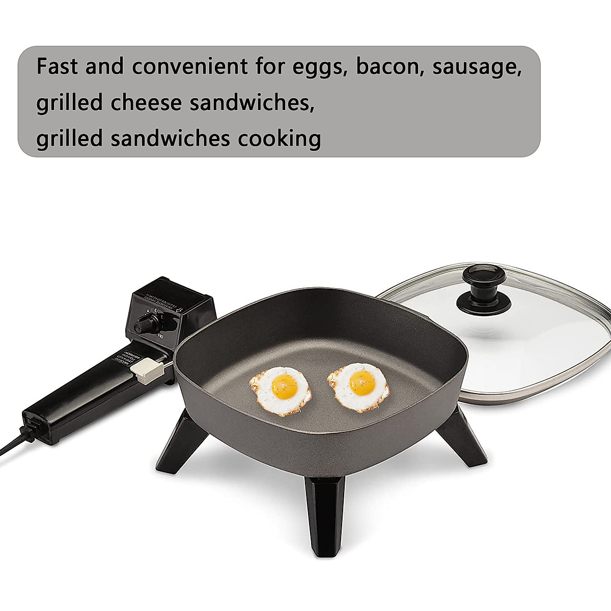 Small Electric Skillet - with Temperature Control Serves 1 to 2 People (6 inch)