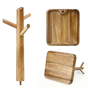 Key Bowl for Entryway Table Mens Valet Tray Perfume Tray for Dresser, Jewelry Dishes Women Small Wooden Ring Holder, Decorative Catch All Vanity Tray Organizer for Bedroom