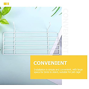 Ipetboom Bird Cage Bird Toys 2pcs Parrot Metal Perch Platform Bird Stand Shelf Parakeet Patio Sundeck for Budgie Cockatiel Conure Cage Accessories Bird Cage Bird Toys