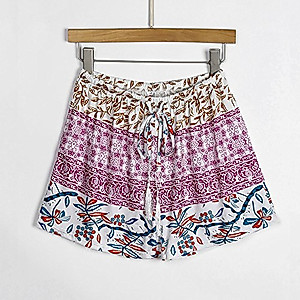 New Print Shorts, Thenlian Fashion Women Sexy Hot Pants Summer Casual Shorts High Waist Short Pants (L, PURPLE)