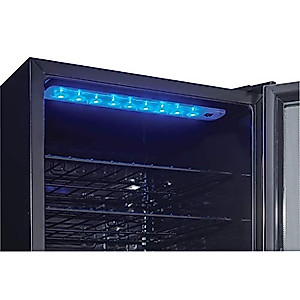 Danby DWC036A1BSSDB-6 3.3 Cu. Ft. Free Standing Wine Cooler, Holds 36 Bottles, Single Zone Fridge with Glass Door-Chiller for Kitchen, Home Bar, Stainless Steel