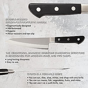 Syosaku Japanese Chef Knife Molybdenum Vanadium Stainless Steel with Bolster, Gyuto 7-inch (180mm) Dishwasher Safe