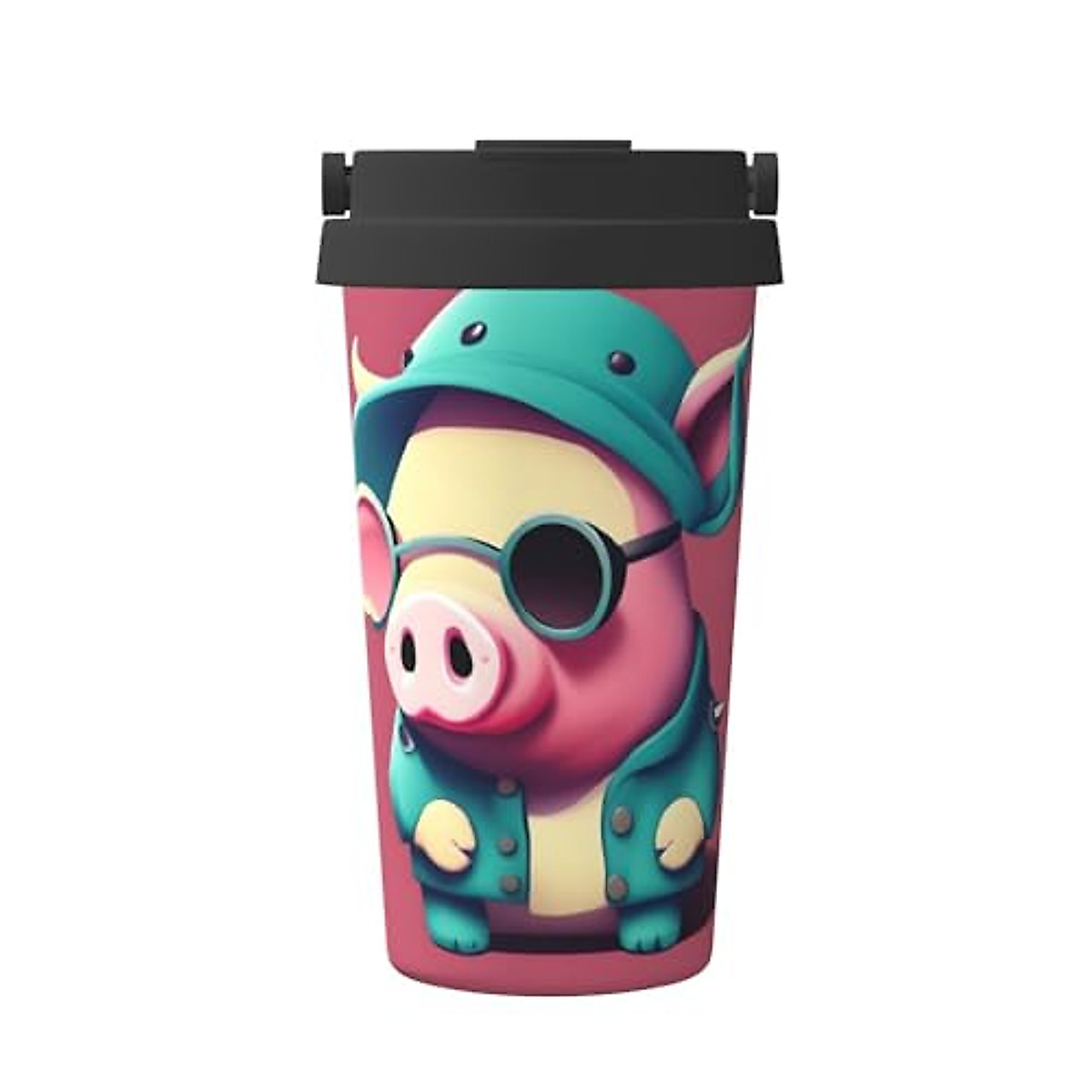 WANGZHAO Cute Pig Print Double Wall Stainless Steel Vacuum Insulated Tumbler Cup Home Thermal Cup