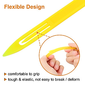 uxcell 5 Pcs Fishing Netting Needle Shuttles Kit Net Repair Needle Fishing Line Equipment Tool Plastic Cast Net Mending Sewing Needle Size:5# Yellow