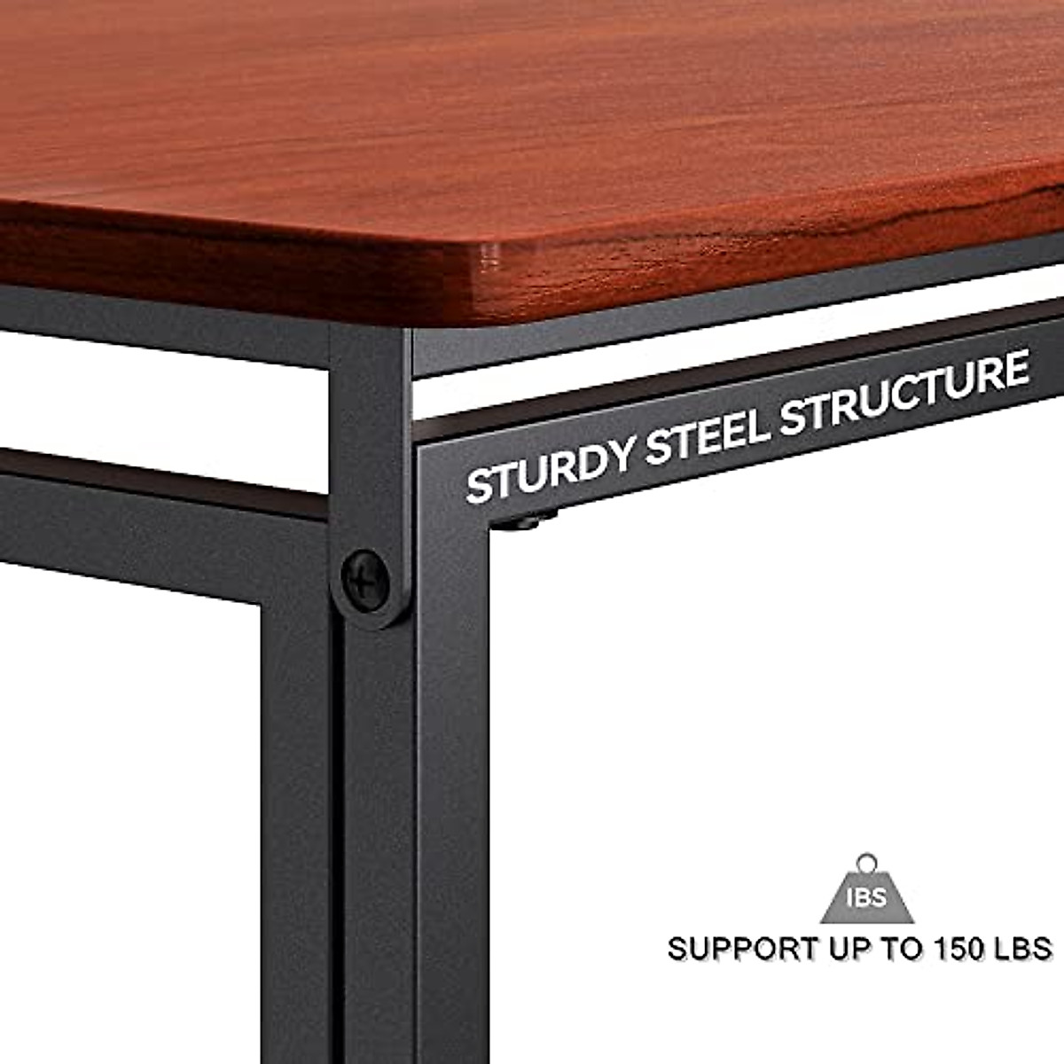 EUREKA ERGONOMIC Folding Computer Desk, Foldable for Home Office PC Study Writing Student, 43'', No Assembly Adjustable for Small Space, Cherry