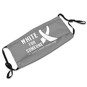 I Wear White for Someone Special Lung Cancer Awareness Mask Protect Respiratory System Breathe with Peace of Mind