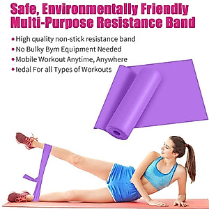 Resistance Bands - 2m Professional Latex Elastic Band for Home or Gym Upper & Lower Body, Physical Therapy, Strength Training, Yoga, Pilates, Rehab Fitness Bands (Blue/Purple/Pink)