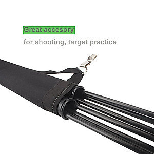Kratarc Archery 2 Tube Hip Arrow Quiver Waist Hanged Carry Bag with Hook for Shooting (Black)
