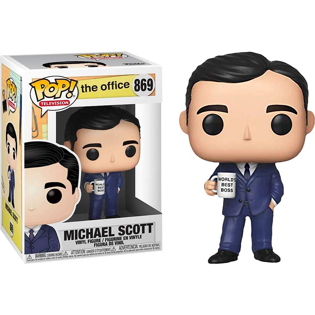 POP The Office - Michael Scott Funko Pop! Vinyl Figure (Bundled with Compatible Pop Box Protector Case), Multicolored, 3.75 inches