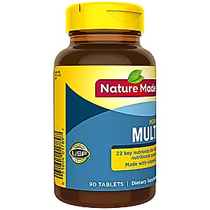 Nature Made Multivitamin For Him with No Iron, Men's Daily Nutritional Support, 90 Tablets, 90 Day Supply