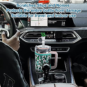 Reusable Neoprene Insulated Sleeves Cup Holder for Stanley 40oz Tumbler with Handle,Protective Water Bottle Sleeve Cover,with 2 Straw, Cleaning Brush and Straw Cover for Stanley Cup Accessories