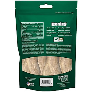 Bonies Natural Hip & Joint Formula Small-Sized Single Bone, Glucosamine & Omega Fatty Acids, Fresh Breath, Clean Teeth, Low Calories, Chicken Flavor, 15 Bones