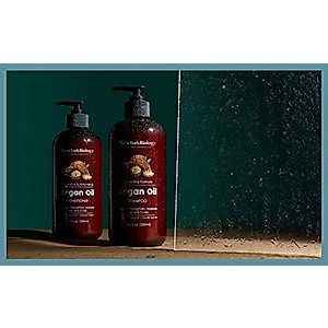 New York Biology Moroccan Argan Oil Conditioner - All Natural - Moisturizing and Volumizing Professional Series Restorative Formula - Infused with Keratin and Sulfate Free - 16.9 fl Oz