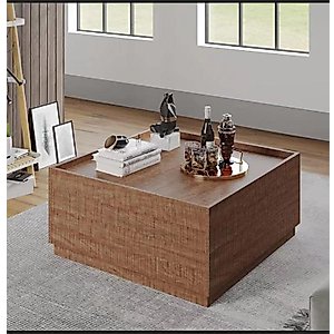 Panana Manhattan Gate Engineered Wood Coffee Table (Oak with Drawers)