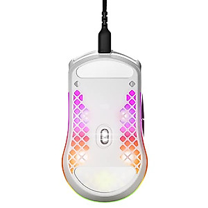 SteelSeries Aerox 3 - Super Light Gaming Mouse - 8,500 CPI TrueMove Core Optical Sensor - Ultra-Lightweight 59g Water Resistant Design - Universal USB-C connectivity - Snow (Renewed)