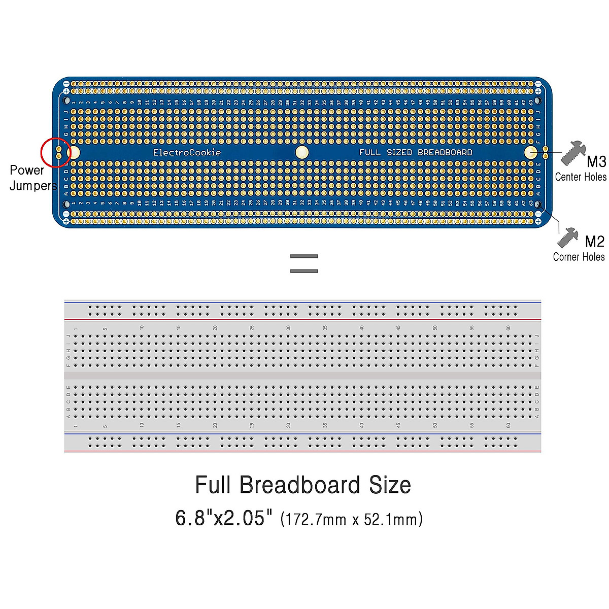 ElectroCookie Large PCB Prototype Board Kit Solderable Breadboards for Electronics Projects Compatible for DIY Arduino Soldering Projects, Gold-Plated (6 Multi-Pack, Blue)