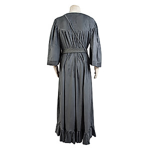 Ya-cos Men's Grey Wizard Cosplay Costume Robe Cloak Belt Wig Accessories Full Set