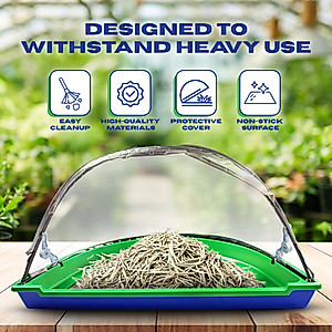 Trim-Daddy Trim Tray Bin | Trimming Pollen Sieve Sifter Trimmer Trays with 150 Micron Screen | Protective Cover | 2 Scissors | Magnifying Glass | Pollen Brush