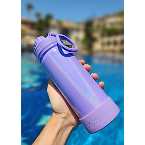 CHILLOUT LIFE 17 oz Kids Insulated Water Bottle for School with Leakproof Spout Lid and Cute Waterproof Stickers, Personalized Stainless Steel Thermos Flask Metal Water Bottle for Girls & Boys