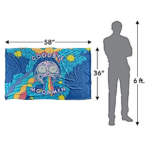 Rick and Morty Goodbye Moon Men Silky Touch Super Soft Throw Blanket 36" x 58",Multi