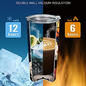 QWEUIOP 20oz Insulated Travel Coffee Mug Sport Christmas Stainless Steel Tumbler with Lid Double Wall Vacuum Coffee Cup For Hot and Cold Drinks14356