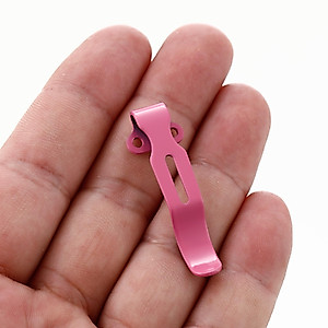 Deep Carry Pocket Clips for Benchmade, Emerson, Protech and More, Pink Coating Stainless Steel Pocket Knife Clip Replacement with 2 Pieces Screws