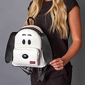 Peanuts Classic Comic Character Face Snoopy Zippered Mini Small Backpack Bag