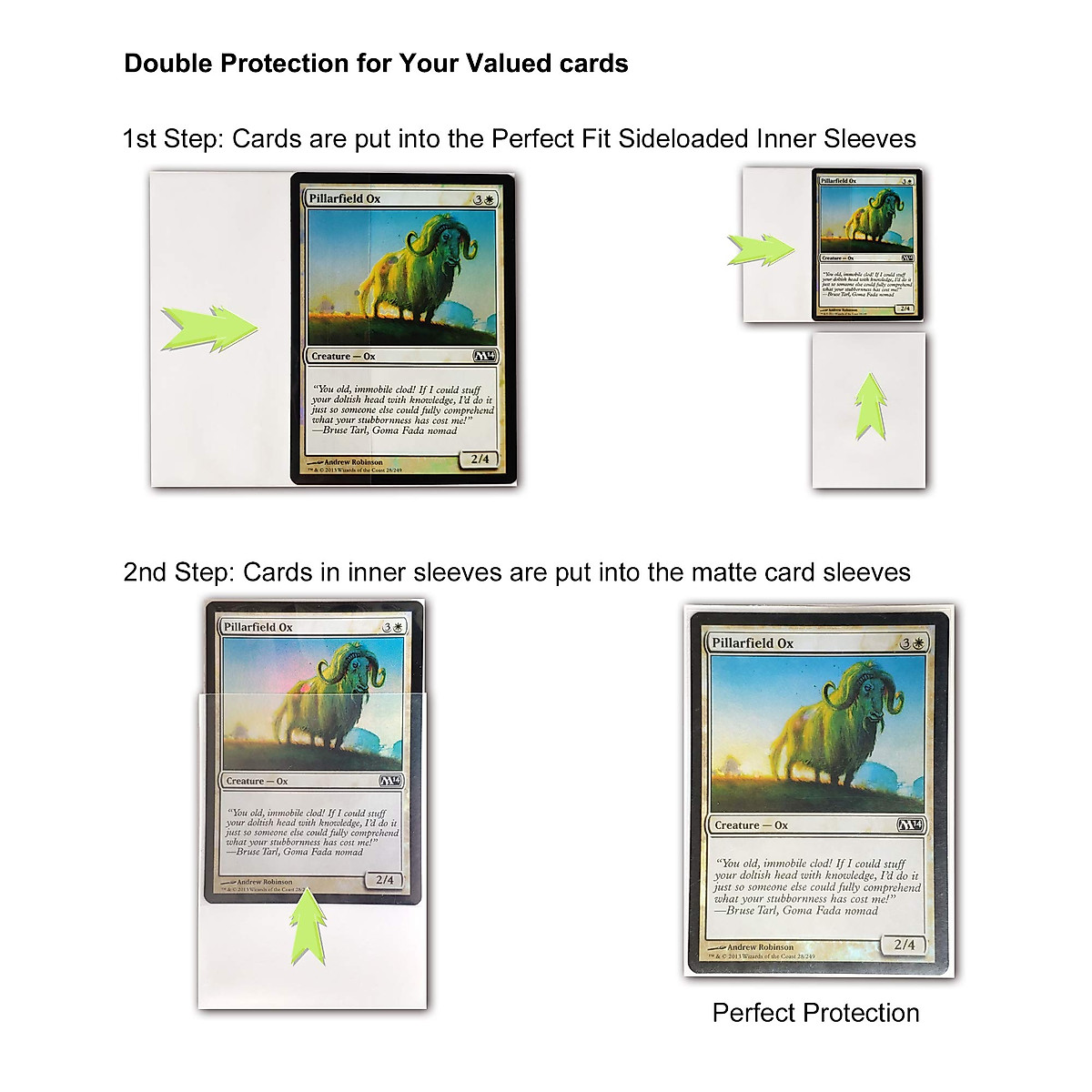 Zoopin- 400PCS Side -Loading Perfect Size Inner Soft Sleeve (4 Pack ,100pcs/PACK),Clear,64x89mm …