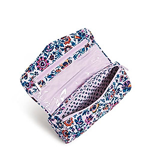 Vera Bradley Women's Cotton on a Roll Makeup Brush & Pencil Case, Cloud Vine Multi - Recycled Cotton, One Size