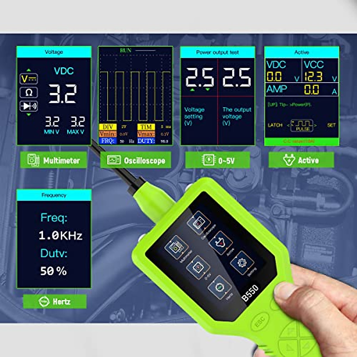 MR CARTOOL Circuit Tester B550 12V 24V Automotive Power Circuit Probe Test Voltage Activating Components Tool for Vehicle Motocycle