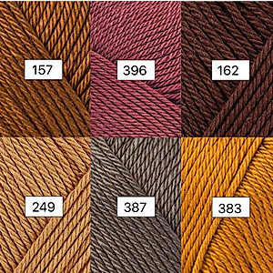 6 Balls of Schachenmayr Catania Originals Yarn, Mercerised Cotton Amigurumi Yarn, Easy Crochet Yarn, Mix Colors, 2-Fine (Brown Mix)