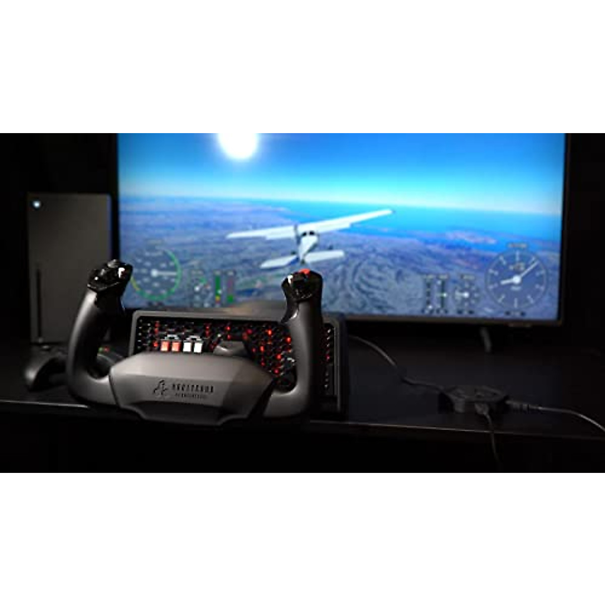 Honeycomb Aeronautical XPC Alpha Yoke & Switch Panel - Aviation Quality for Flight Simulators – Complete Home Cockpit Control System for Student Pilots and Flight Sim Enthusiasts – XBOX/PC