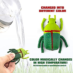Niskaqsn 12 Pack Color Changing Insect Toys,Change Color Bug Toys,Floating and Stretchable Bath Toys fosr Kid,Insect Figurines Toys for Halloween Goody Bag Filler,Easter Egg Fillers,Carnival Prize