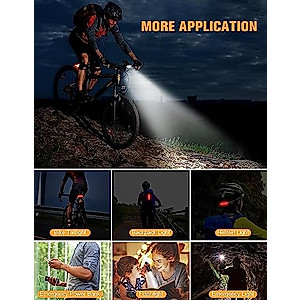 Cuvccn 1200 Lumen Bike Lights 360° Rotation, Bike Headlight Taillight Rechargeable, Bicycle Light Front & Back Aluminum Power Bank Function, IPX5 Waterproof Bike Light for Night Riding 5+5 Light Modes