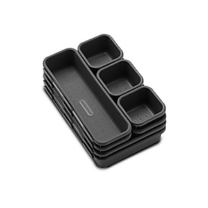 madesmart 8-Piece Interlocking Bin Pack - Granite | VALUE COLLECTION | Customizable Multi-Purpose Storage | Durable | Easy to Clean | BPA-Free (59601)