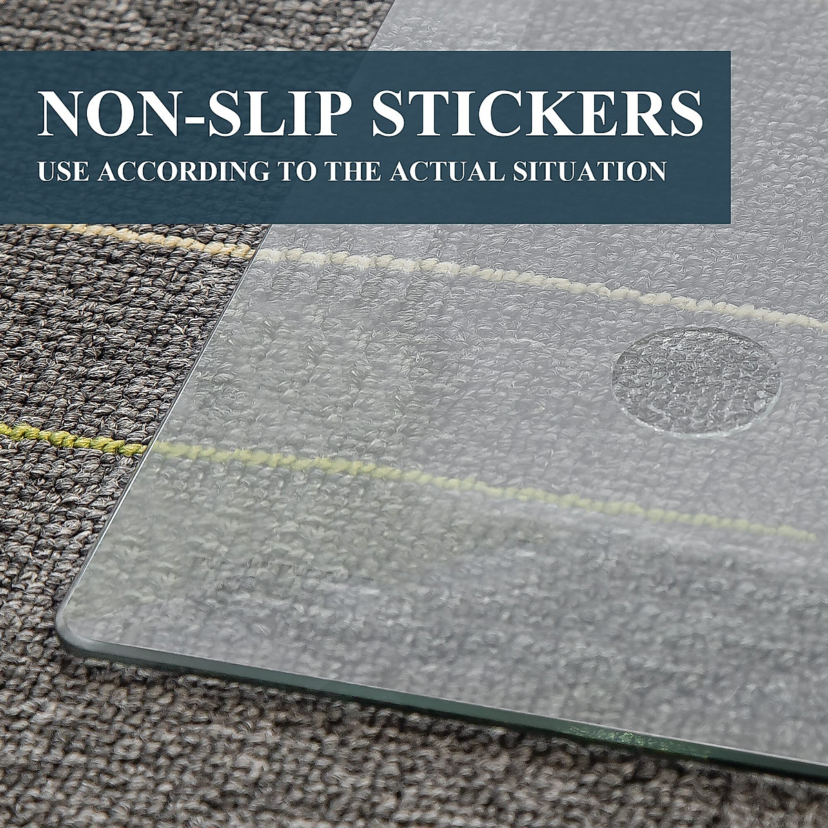 KIAYACI Glass Chair Mat for Carpet or Hard Floor Tempered Glass Glass Table Top Table Mat Square 36" x 48", 1/4 inch Thick, Transparent
