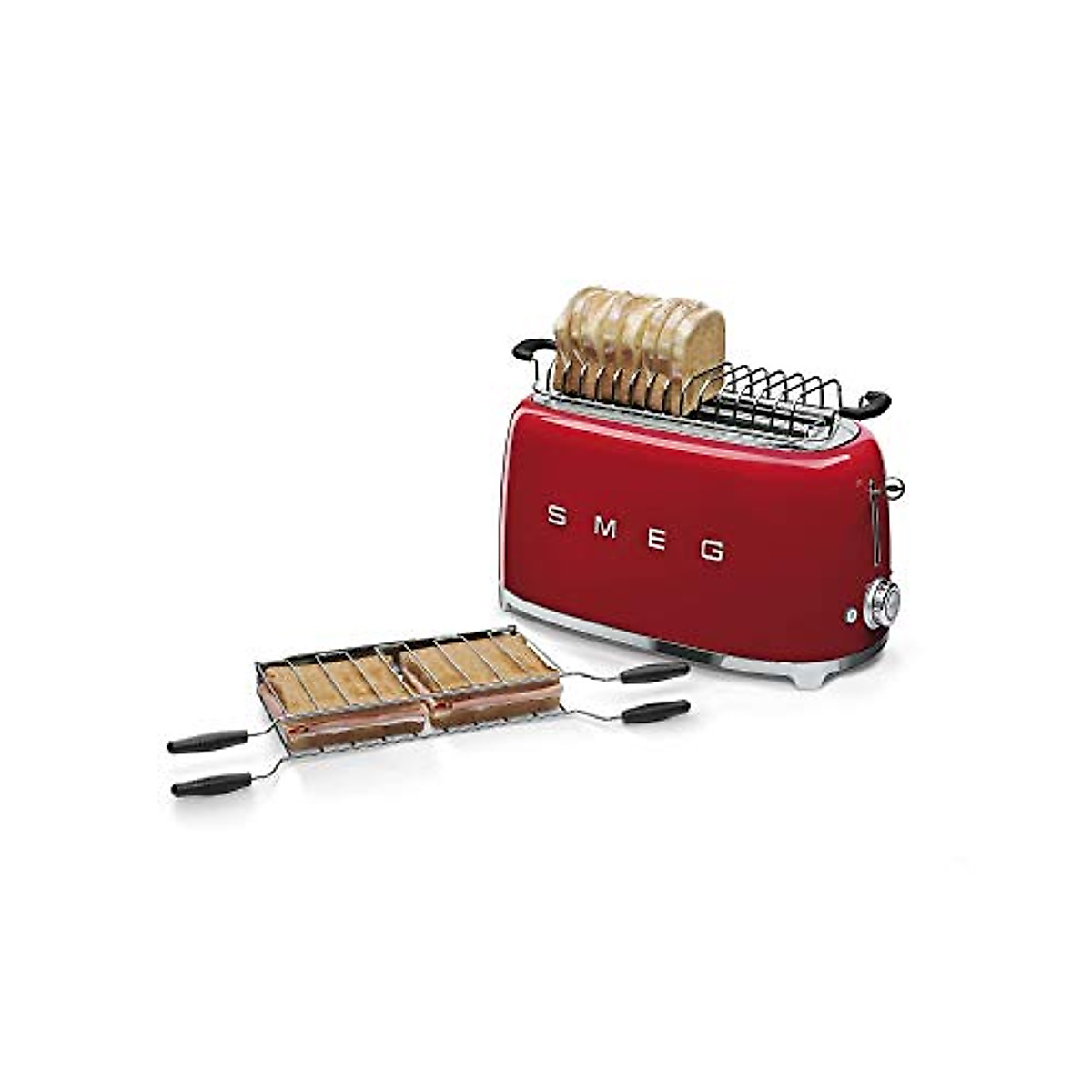 SMEG TSF02RDUS 50's Retro Style 4 Slice Toaster, Red