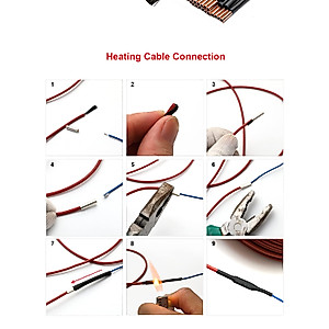 errorpot 220V WiFi App Control Infrared Warm Floor Heating System Underfloor Tile Carbon Fiber Heating Cable with Thermostat-15m