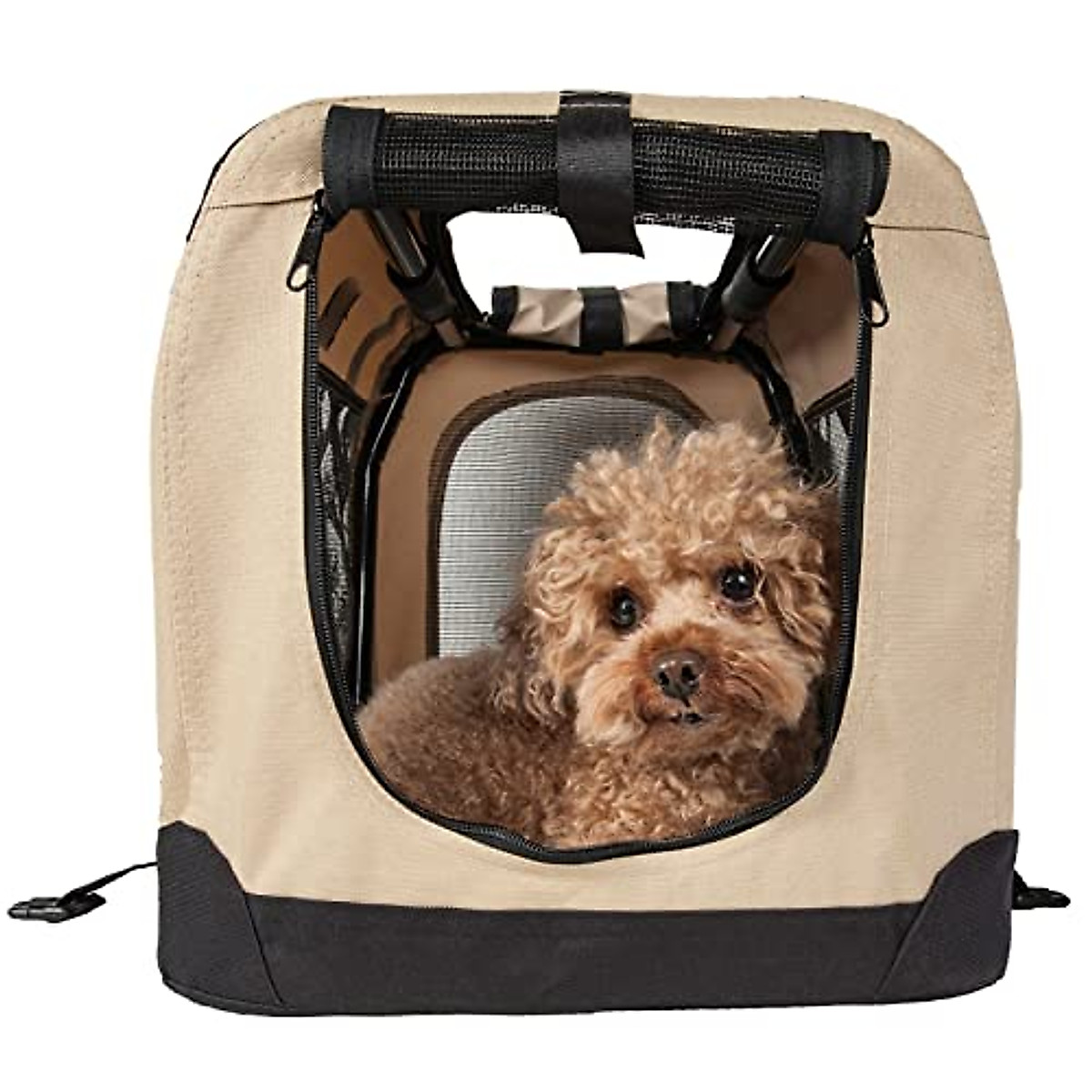 Pet Life Vista-View 360 Degree Zippered and Collapsible Soft Folding Dog Crate - Folding Travel Dog Kennel with Zippered Entrances Along The Pet Crate