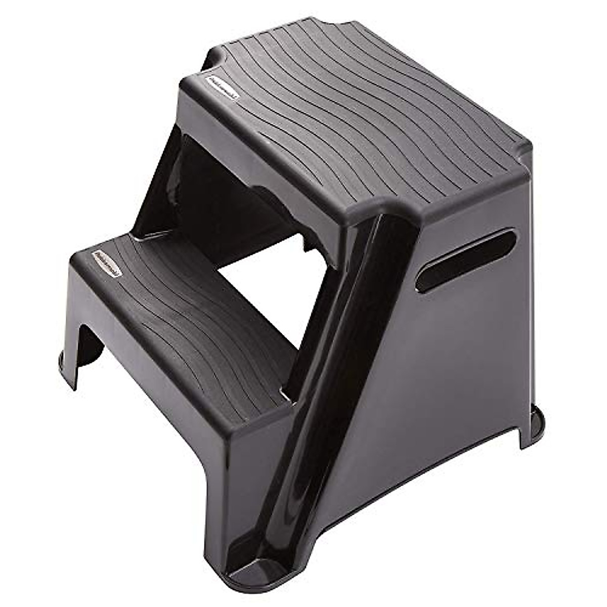 Rubbermaid RM-P2 2-Step Molded Plastic Stool with Non-Slip Step Treads, 300-Pound Capacity (Amazon Exclusive) , Black