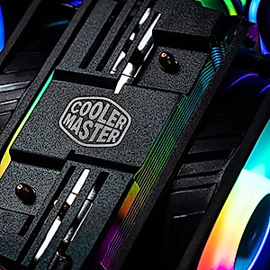 Cooler Master Hyper 212 LED Turbo ARGB CPU Air Cooler - Jet Black Aluminium Finish, 4 Continuous Direct Contact Heat Pipes with Fins, Dual SickleFlow 120 ARGB Fans, ARGB LED Controller - ARGB