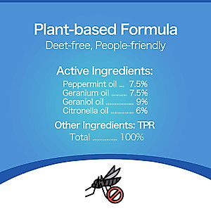 RibRave Electronic Mosquito Repeller Insect Repellent Indoor and Outdoor, 30 ft Mosquito-Free Zone, Rechargeable Mosquito Repellent Device, 2 Refills (Black)