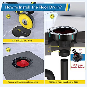 ABS Freestanding Tub Drain Rough-in Kit, ABS Plastic Adapter, Bathtub Drain Kit with Brass Tail Pipes, Compatible with Freestanding Bathtub, Floor Mounted Bathtub and Copper Bathtub
