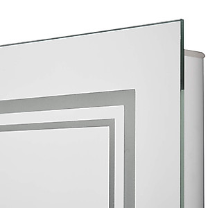 kleankin 32" x 24" LED Bathroom Mirror, Lighted Vanity Mirror, Wall Mounted with Smart Touch Button, Horizontally and Vertically, Waterproof, Plug-in, Silver